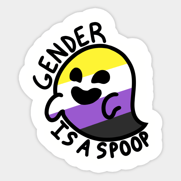 Gender is a Spoop (Non-Binary Ghost) - Non Binary - Sticker | TeePublic